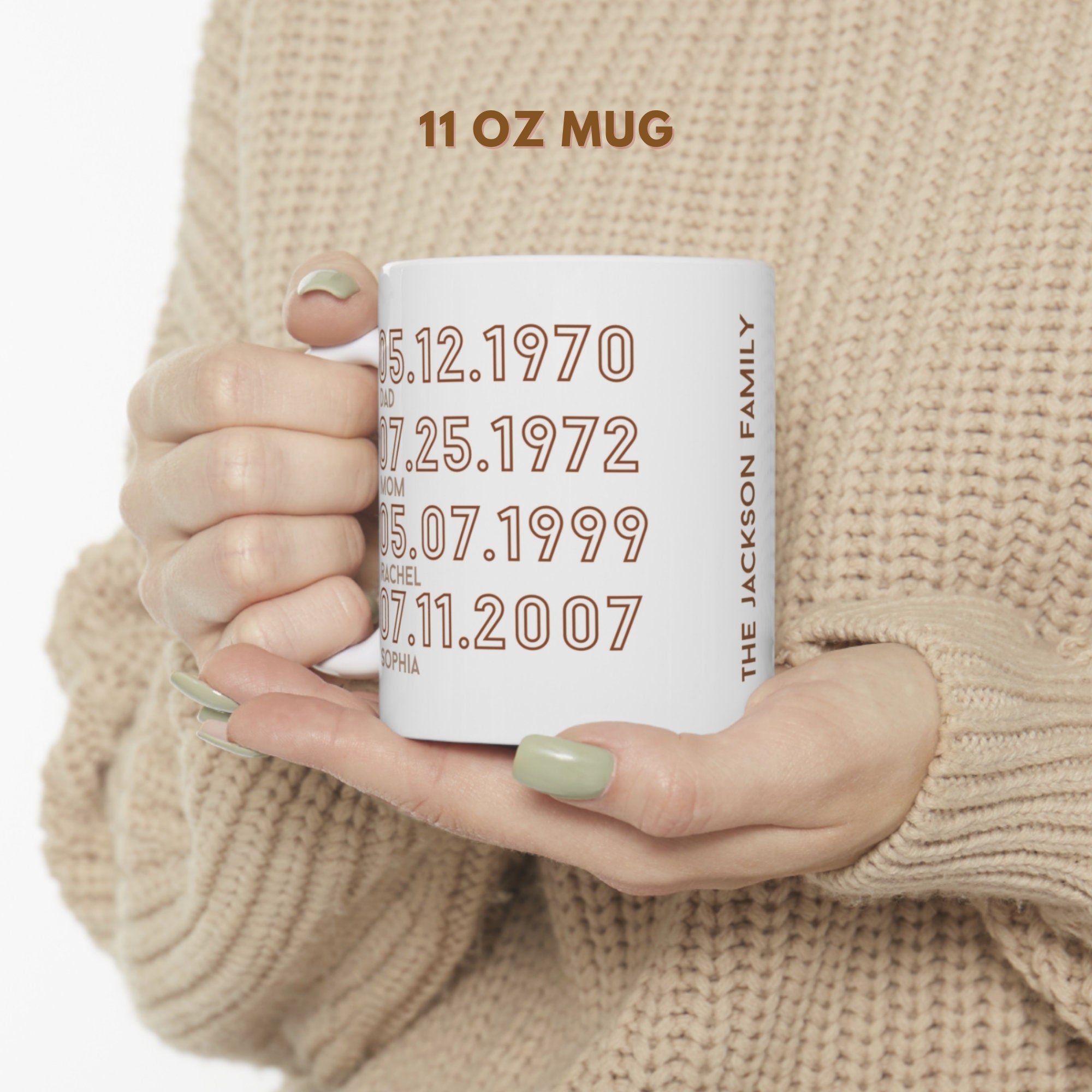 Personalized Family Mug With Birthdays Dates / Custom Family Name Mug ...