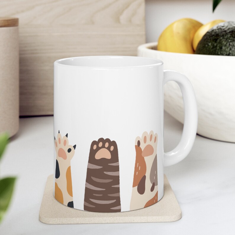 Personalized Cat Paw Mug With Name / Custom Cat Coffee Mug / Gift for ...