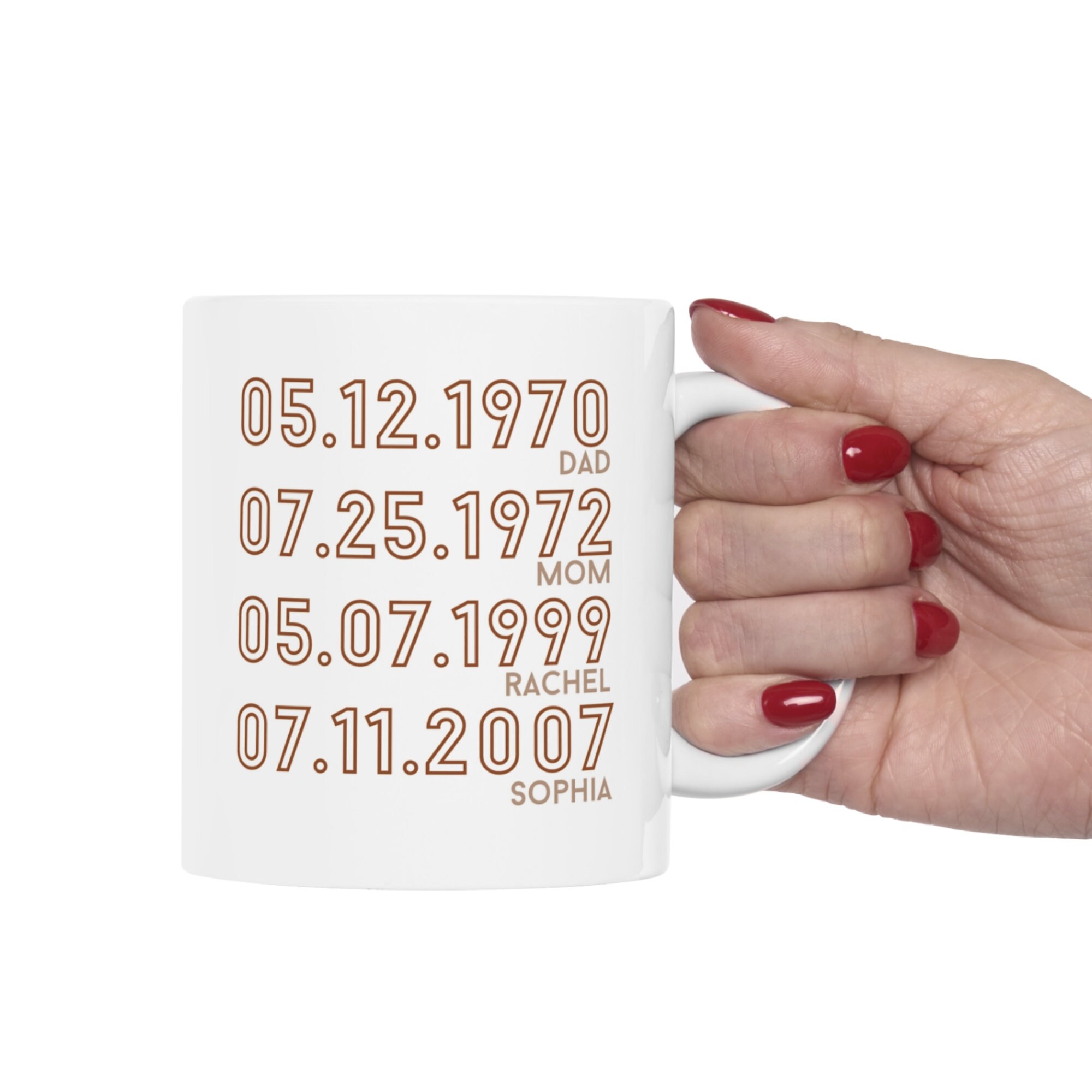 Personalized Family Mug With Birthdays Dates / Custom Family Name Mug ...