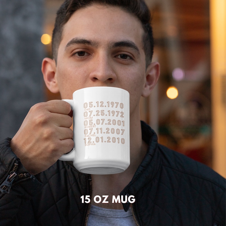 Personalized Family Mug With Birthdays Dates / Custom Family Name Mug ...