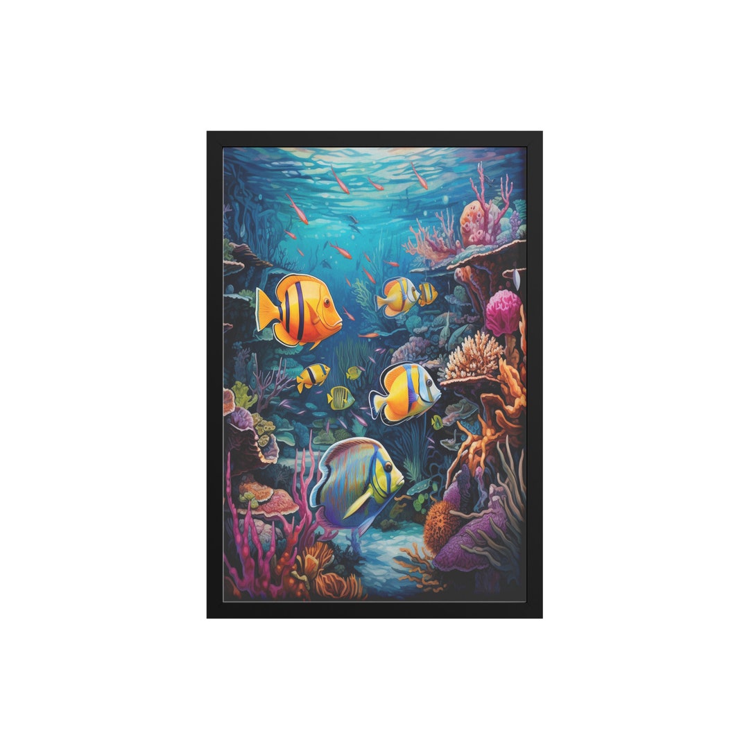 Saltwater Fish Underwater Wall Art Coral Scene Fish Wall Art Beach ...