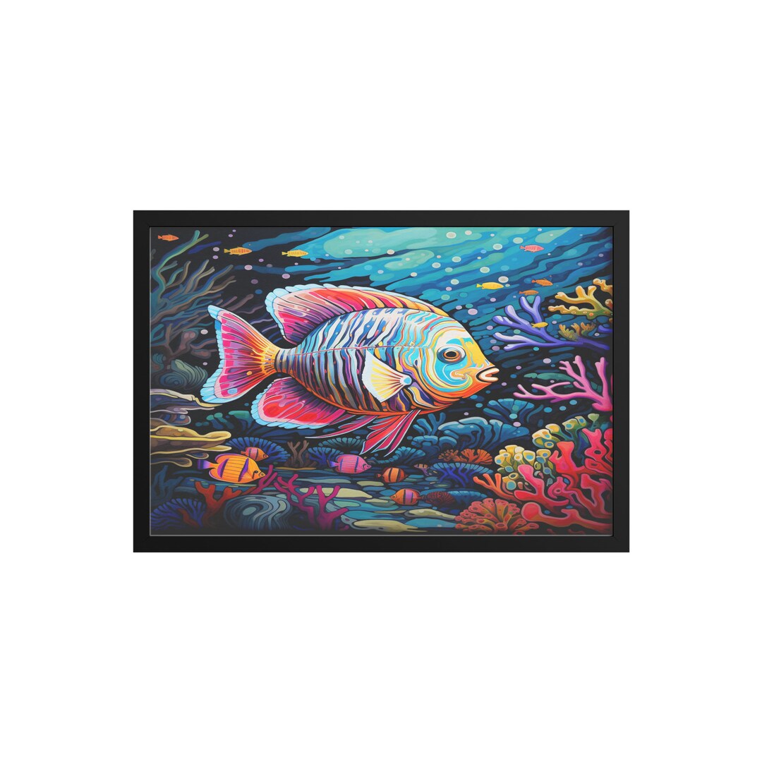 Saltwater Fish Colorful Wall Art Fish Wall Art Beach Wall Art Framed ...