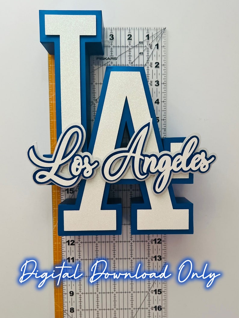 LA 3D Letter SVG - Los Angeles 3D Letter SVG - Etsy