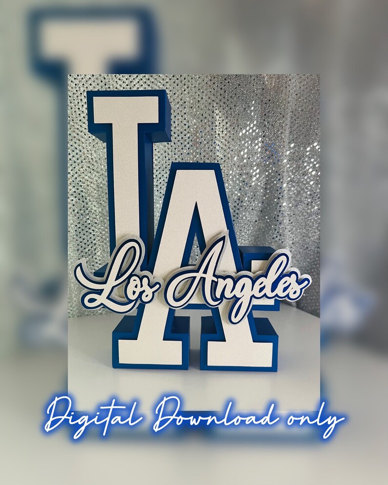 LA 3D Letter SVG - Los Angeles 3D Letter SVG - Etsy