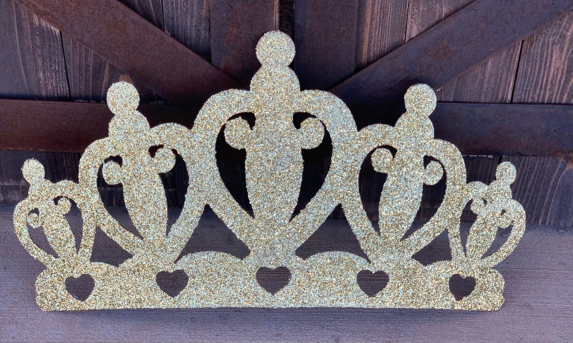 Glitter Crown Canopy Wall Decor, Crown Nursery Gold Princess Wall Decor ...
