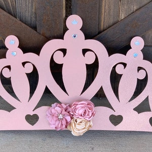 Crown Canopy Wall Decor, Crown Nursery Pink Floral Princess Wall Decor ...