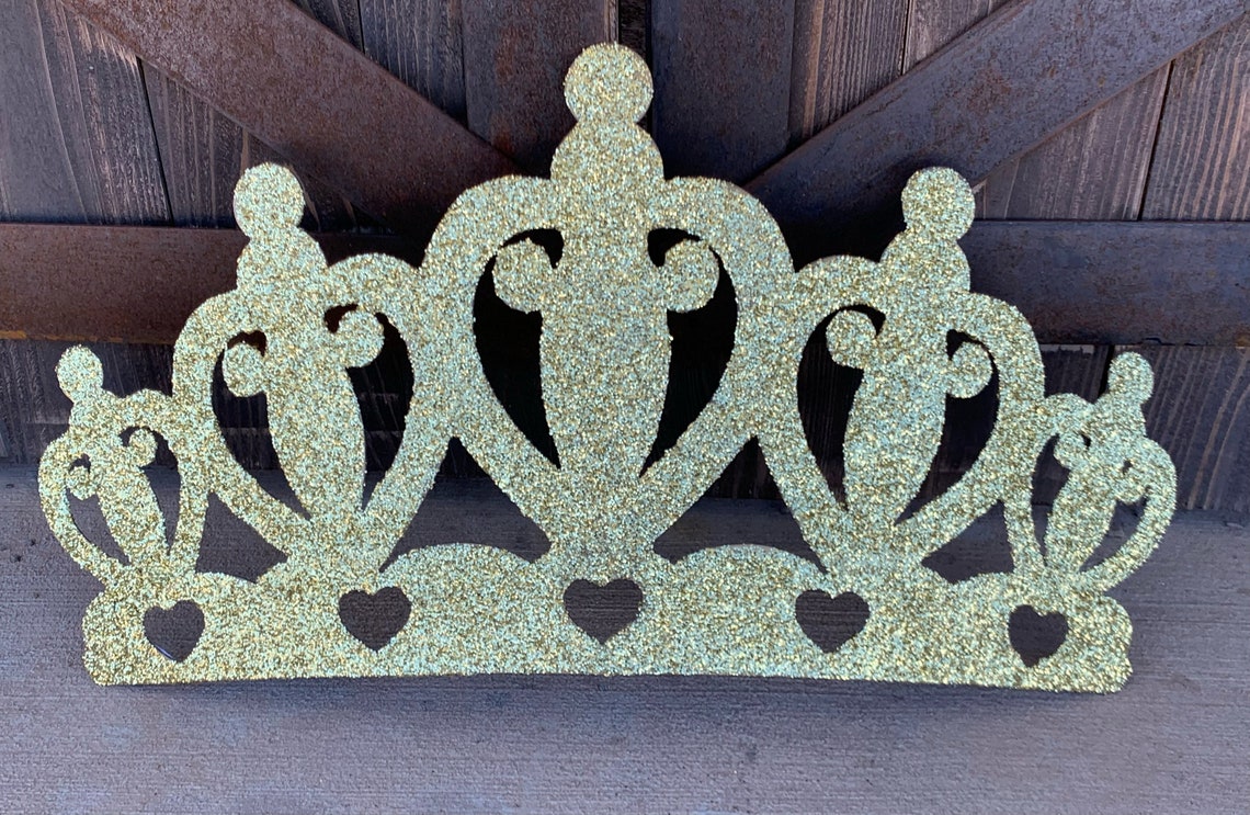 Glitter Crown Canopy Wall Decor, Crown Nursery Gold Princess Wall Decor ...