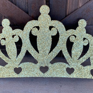 Glitter Crown Canopy Wall Decor, Crown Nursery Gold Princess Wall Decor ...