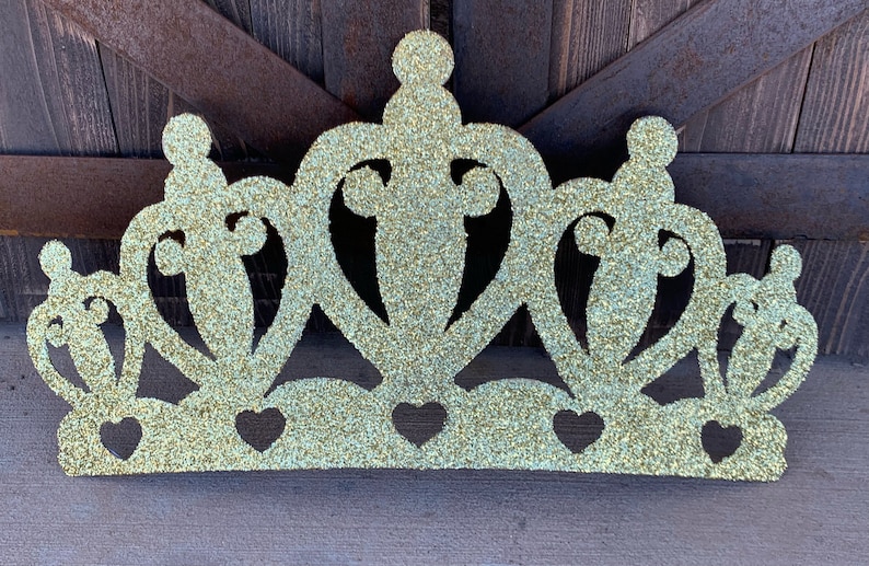 Glitter Crown Canopy Wall Decor, Crown Nursery Gold Princess Wall Decor ...