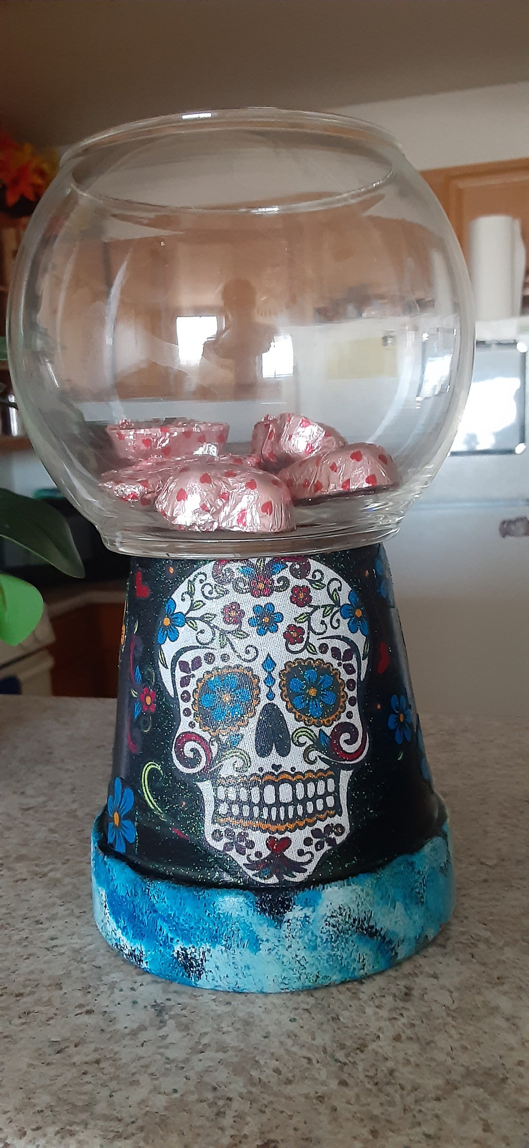 Sugar Skull Candy Jar - Etsy