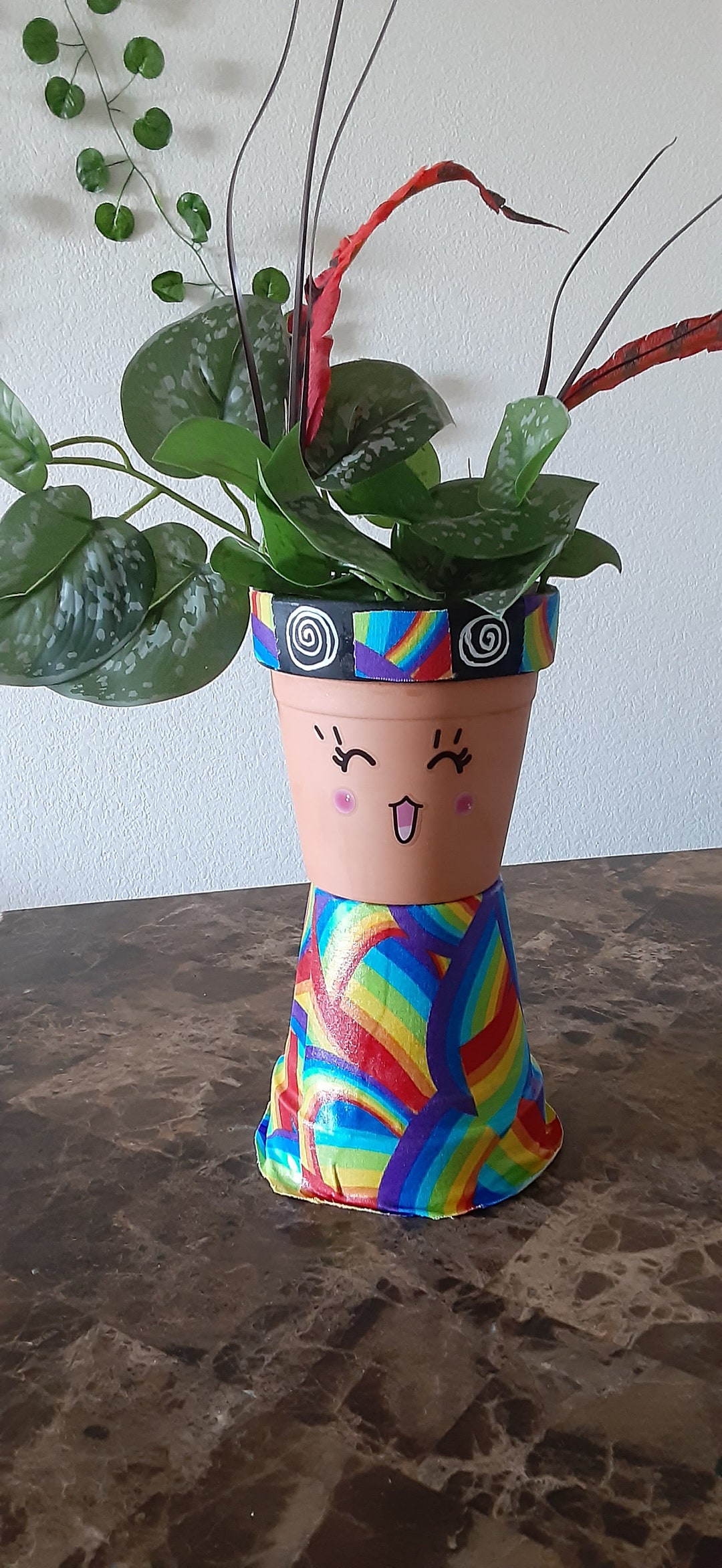 Rainbow Pot Person, Flower Pot/planter/ Gift/ LGBTQ Pride Home Decor - Etsy