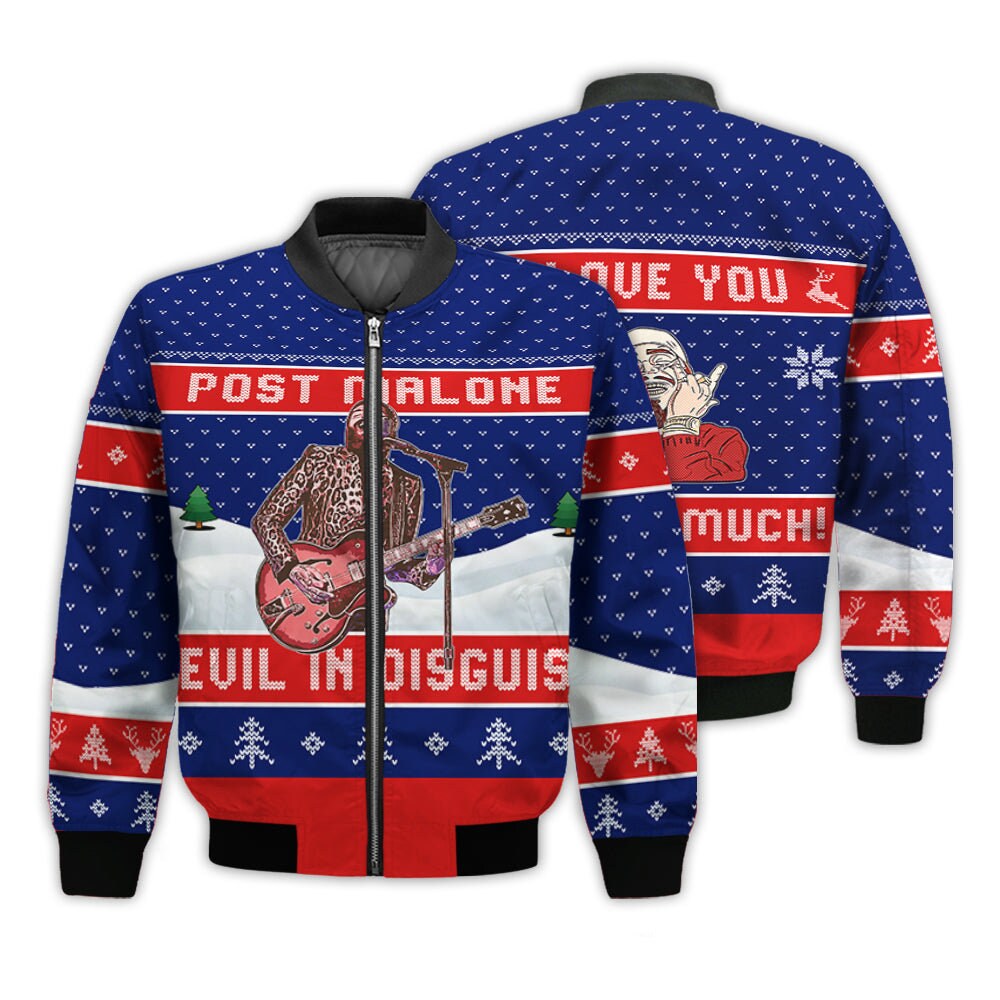 Christmas Post Malone Music Ugly Sweater Devil in Disguise - Etsy