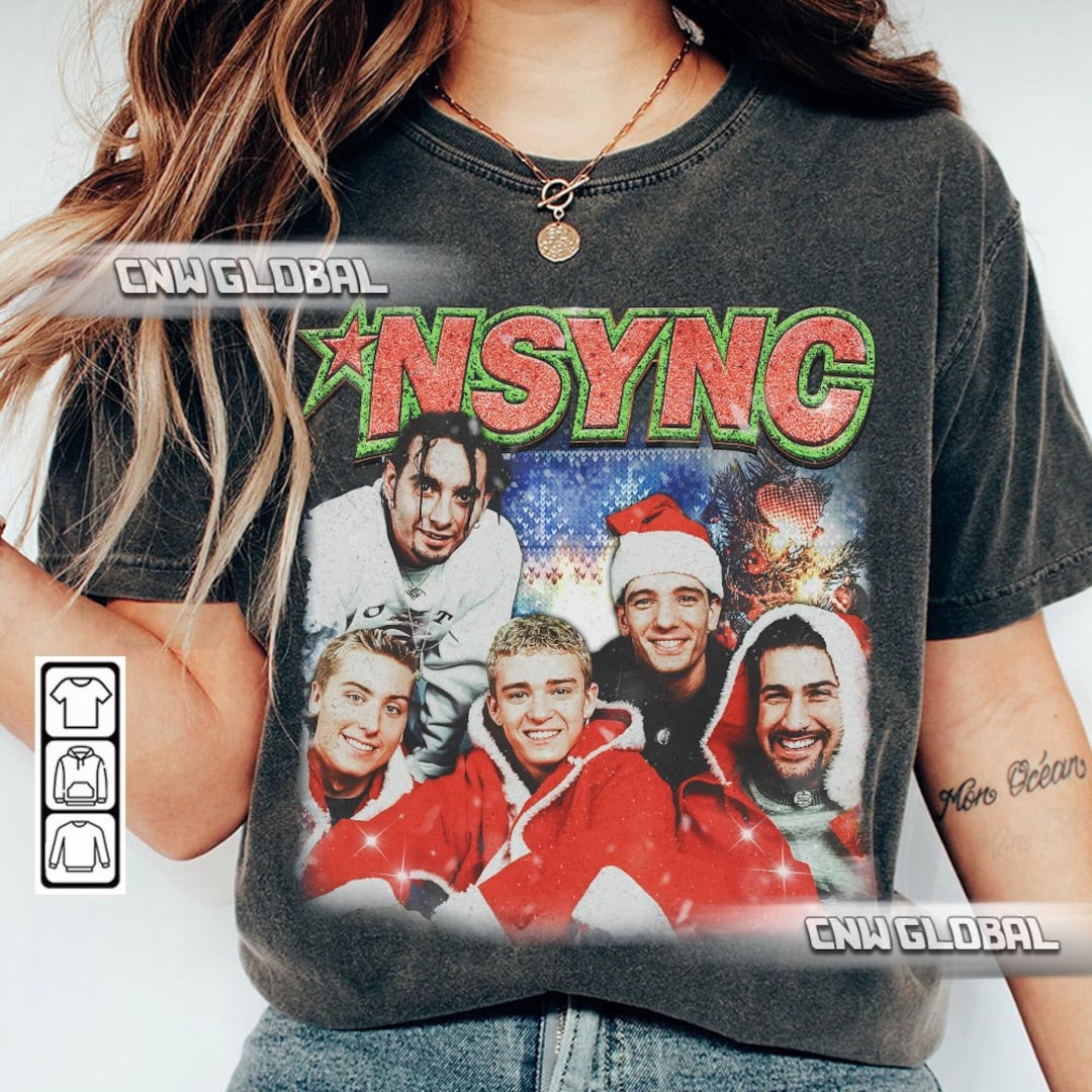 NSYNC Christmas Music Shirt Bootleg Boy Band Vintage 90s Y2K - Etsy