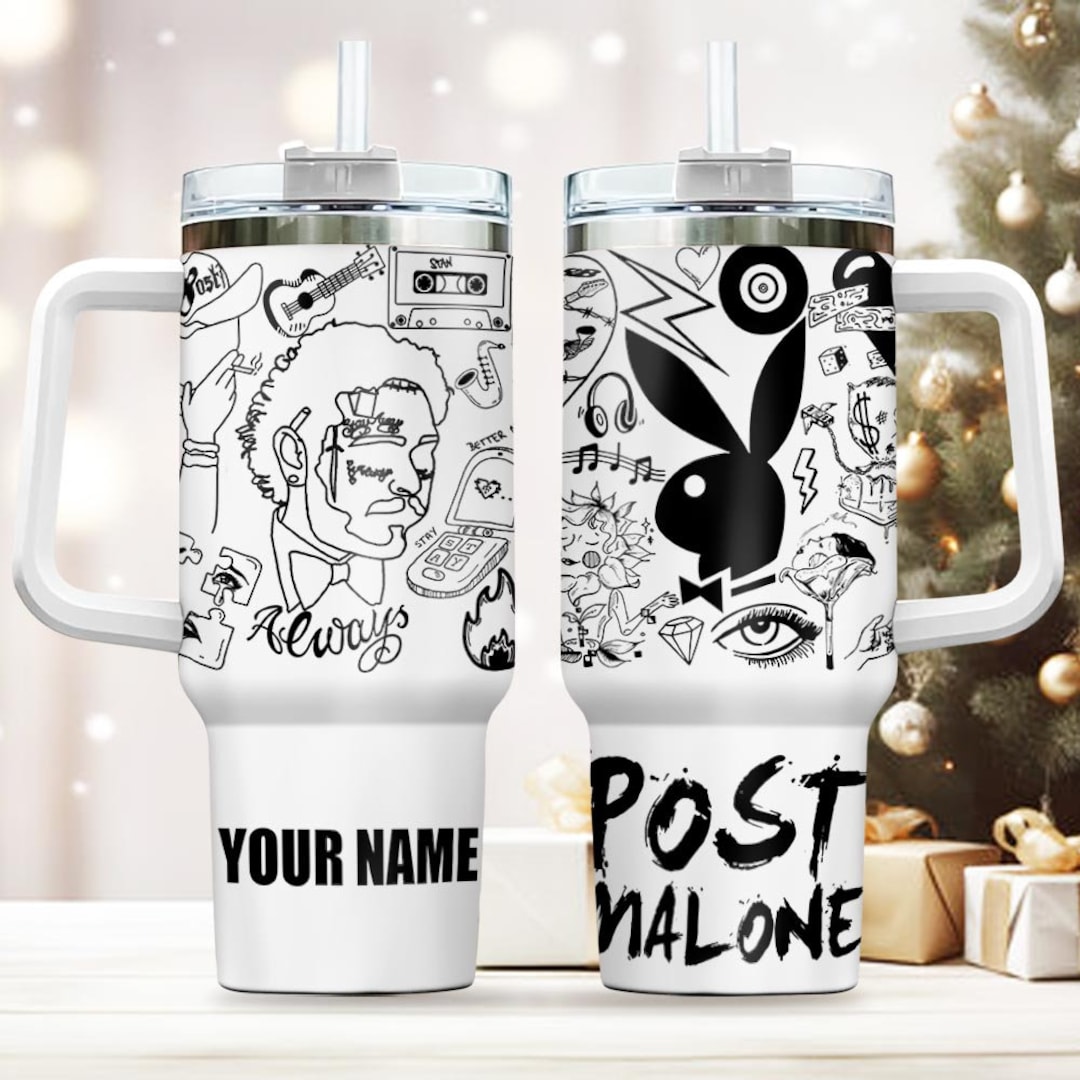 Custom Post Malone Doodle 40oz Tumbler Post Malones Art - Etsy