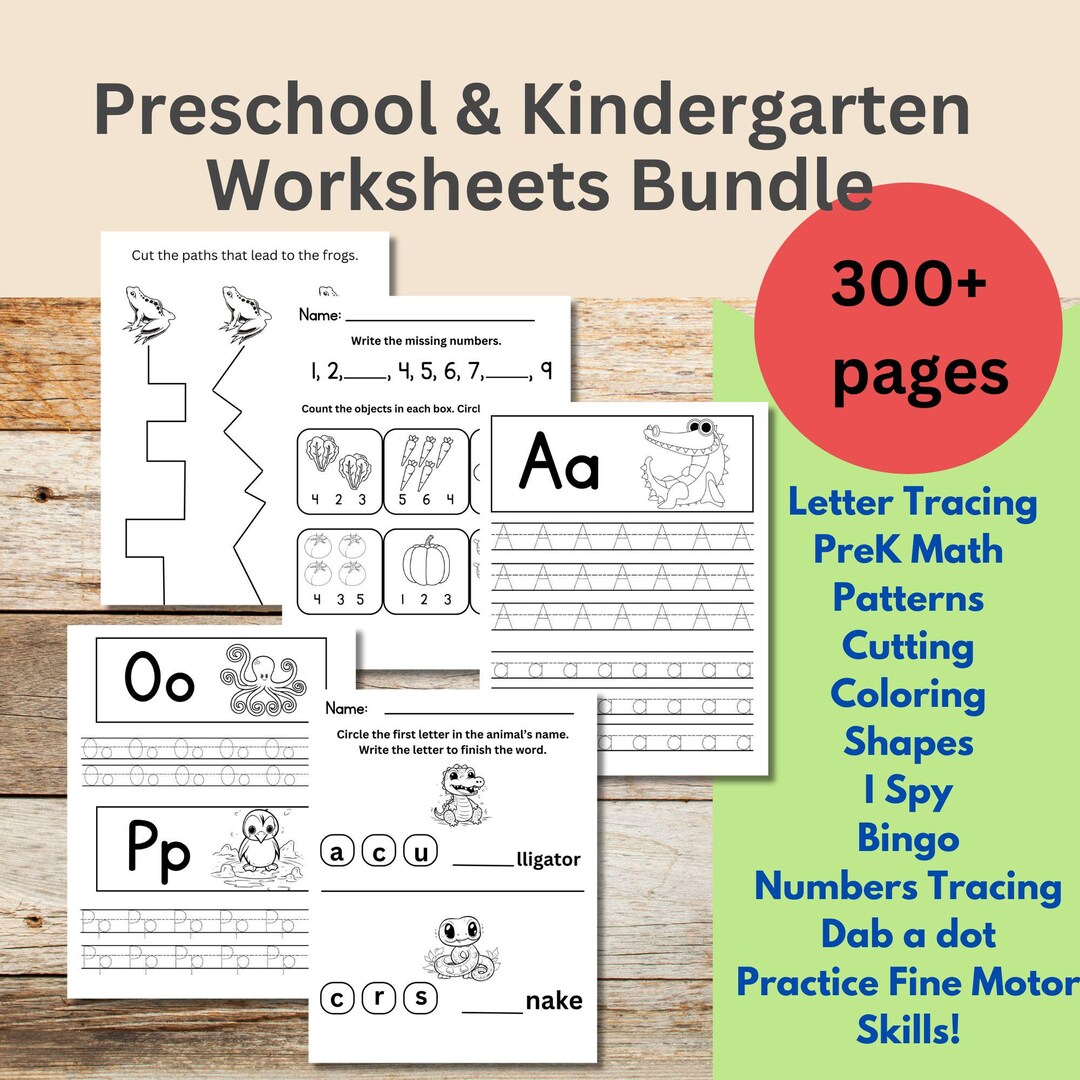 Preschool Kindergarten Worksheets, Homeschool, Tracing, Letters ...