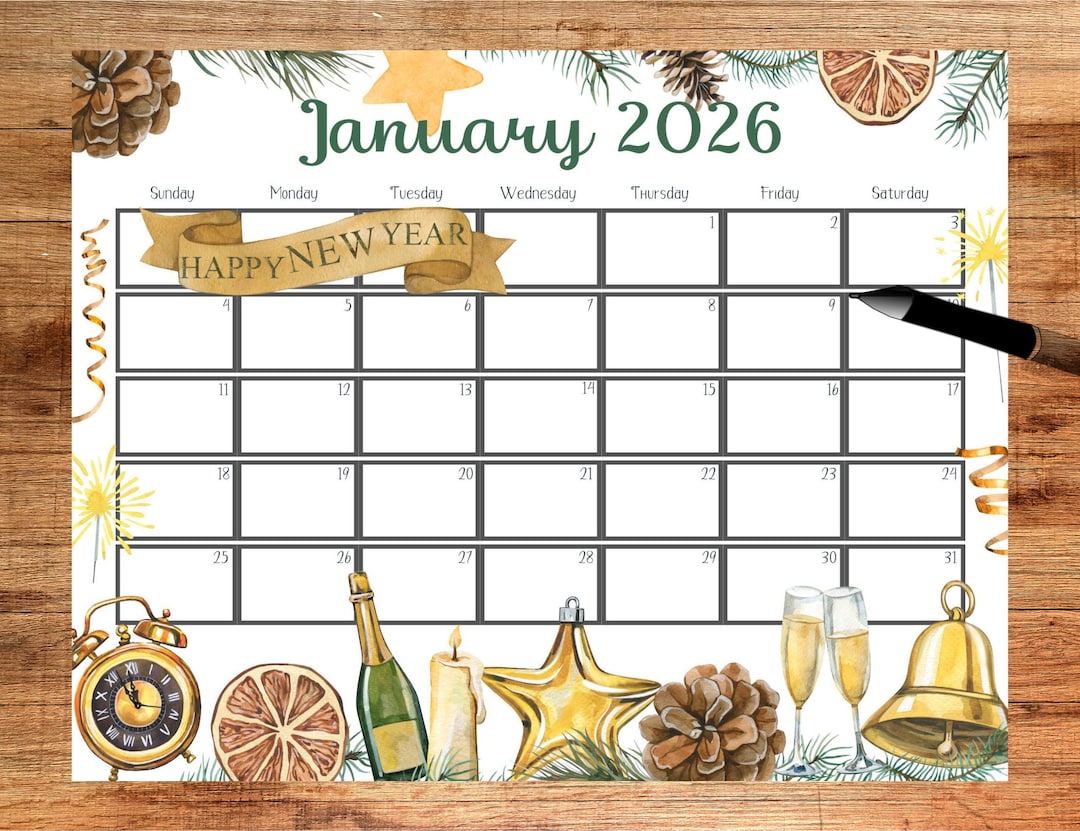 EDITABLE, January 2026 Calendar, Boho Calendar, Printable Calendar ...