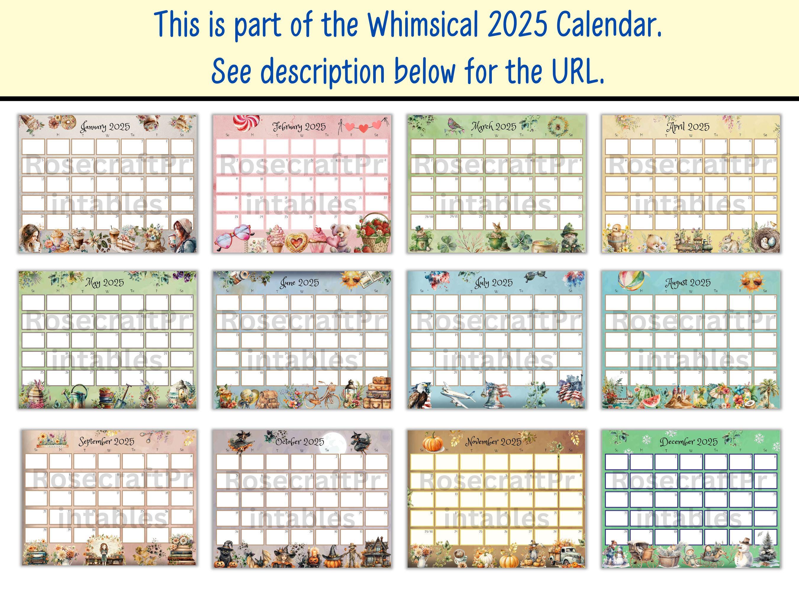 EDITABLE August 2025 Calendar, Whimsical Calendar, 2025 August Calendar ...