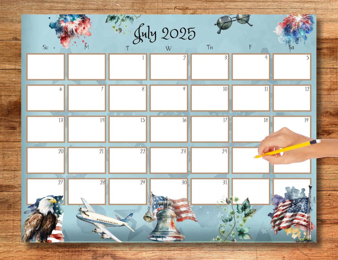 Editable July 2025 Calendar, Whimsical Calendar, 2025 July, 2025 ...