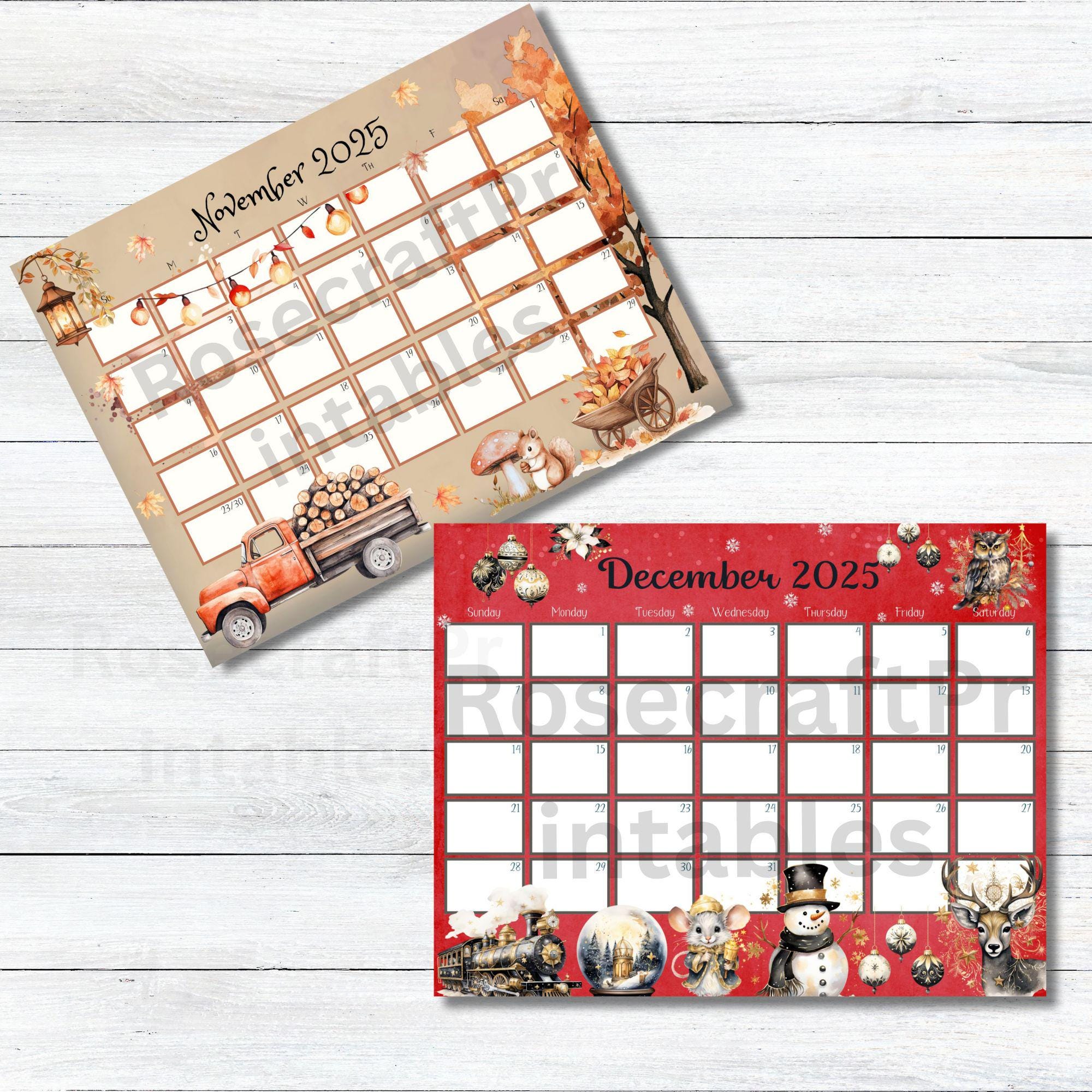 EDITABLE, 2025 Calendar, 12 Month Calendar, Printable Calendar, Classic ...