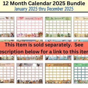 EDITABLE January 2025 Calendar, Whimsical Calendar, Watercolor Calendar ...