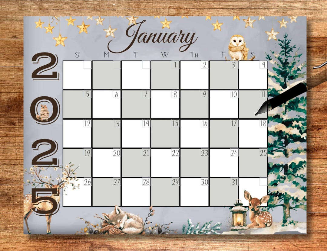 EDITABLE January 2025 Calendar, 2025 January Calendar, Printable ...