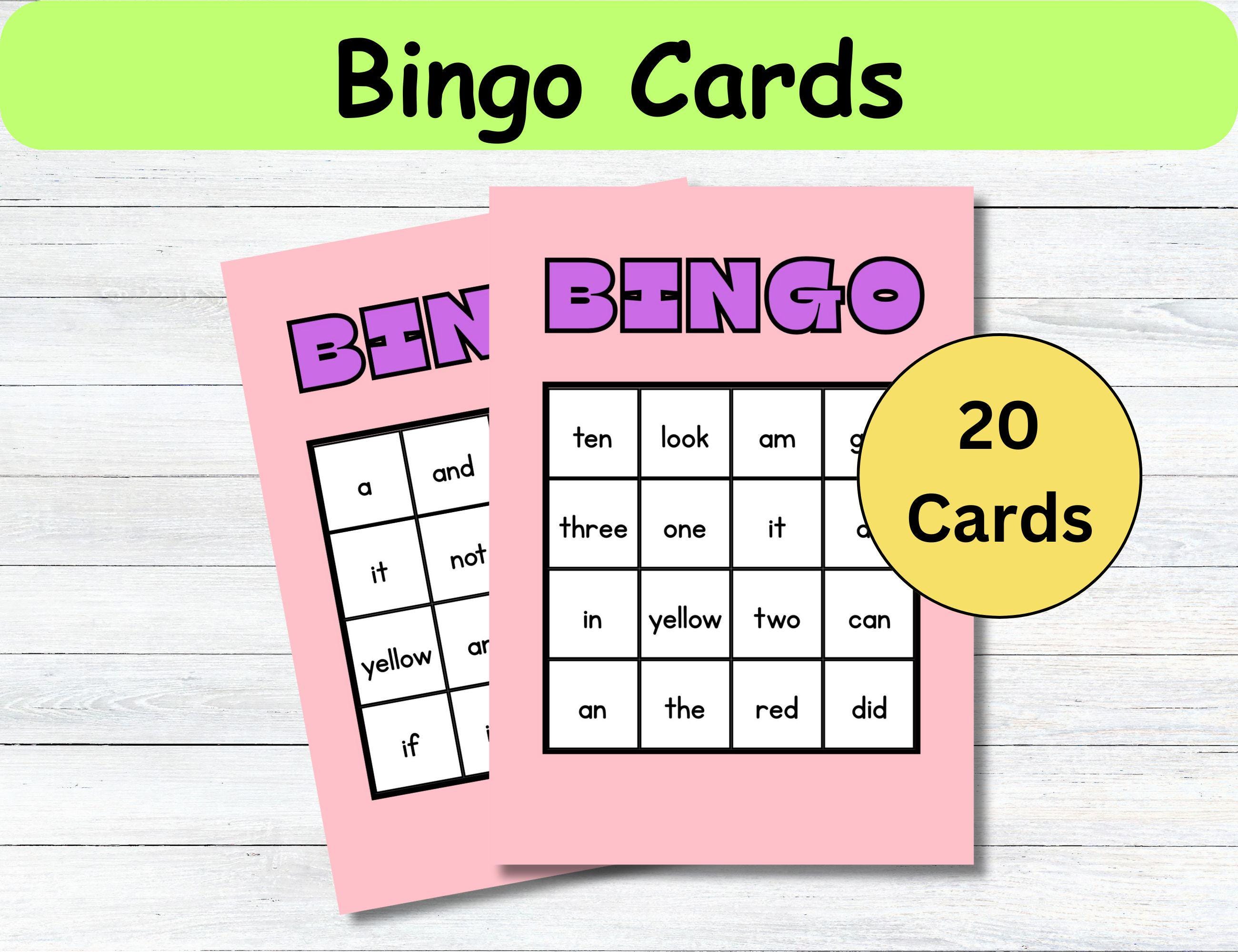 Sight Words Bingo, Reading Words, Games for Kids, Kindergarten Sight ...