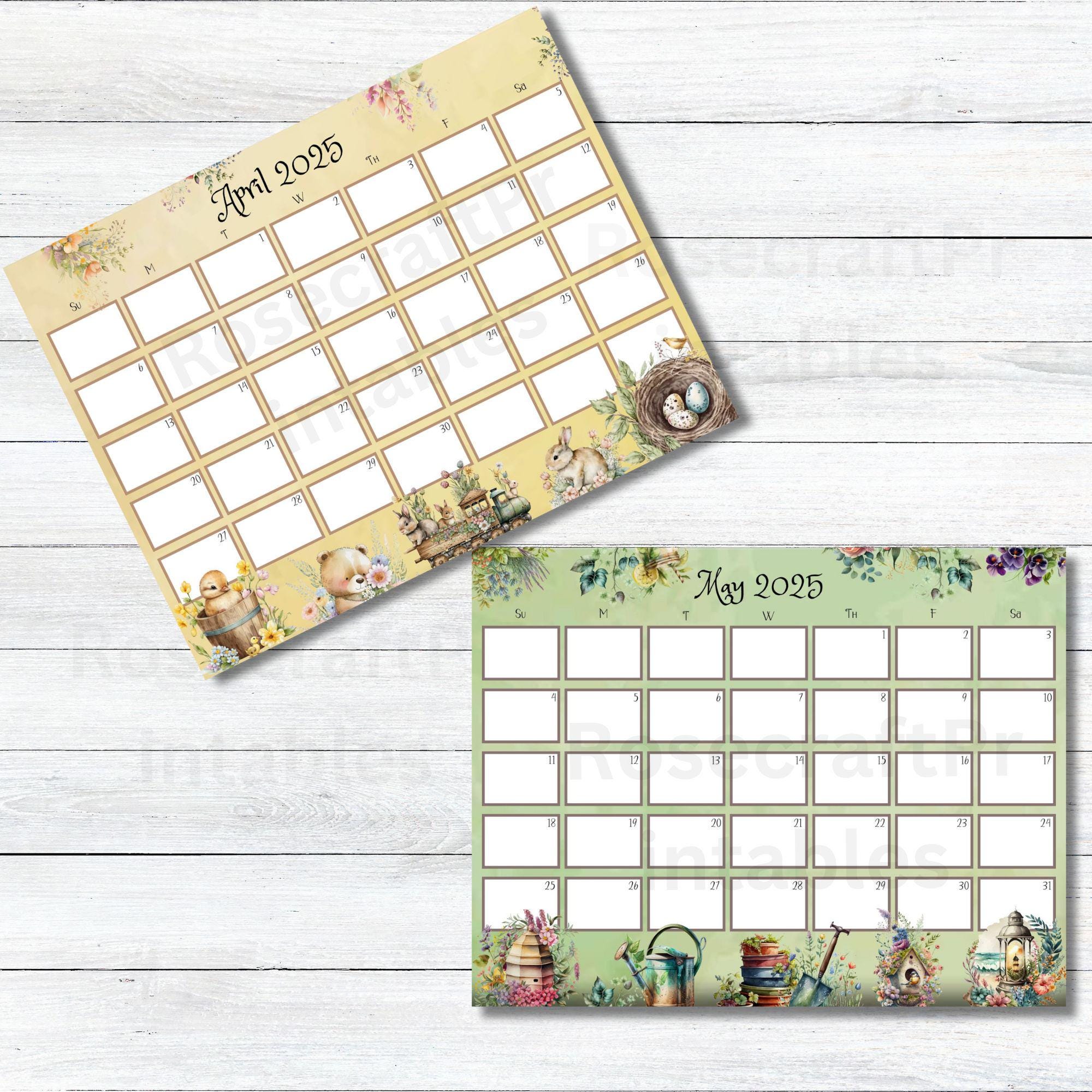 EDITABLE 2025 Calendar, 12 Month Calendar, Printable Calendar ...