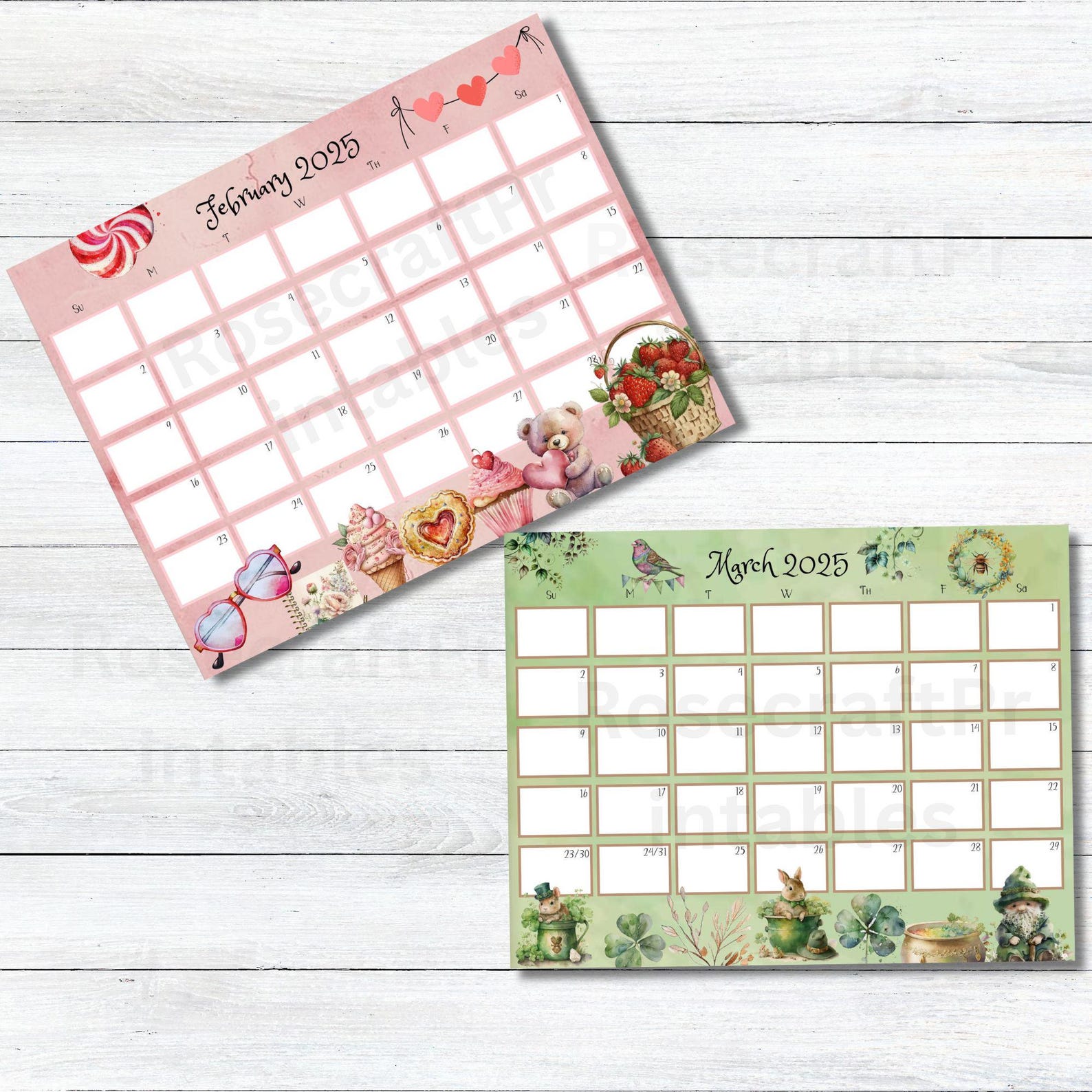 EDITABLE 2025 Calendar, 12 Month Calendar, Printable Calendar ...