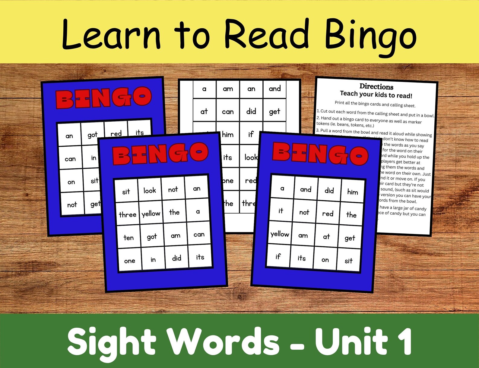 Sight Words Bingo, Reading Words, Games for Kids, Kindergarten Sight ...