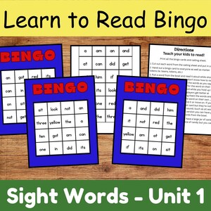 Sight Words Bingo, Reading Words, Games for Kids, Kindergarten Sight ...