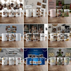 Photo Mug Template Bundle: 50+ Collage Designs, Canva Editable (digital ...