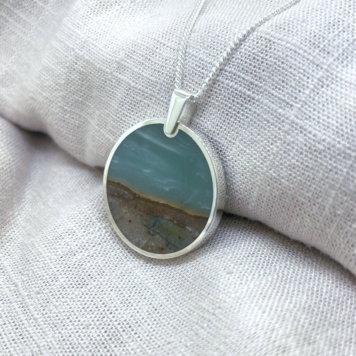 Circle Pendant BC Ocean Picture Stone - Etsy