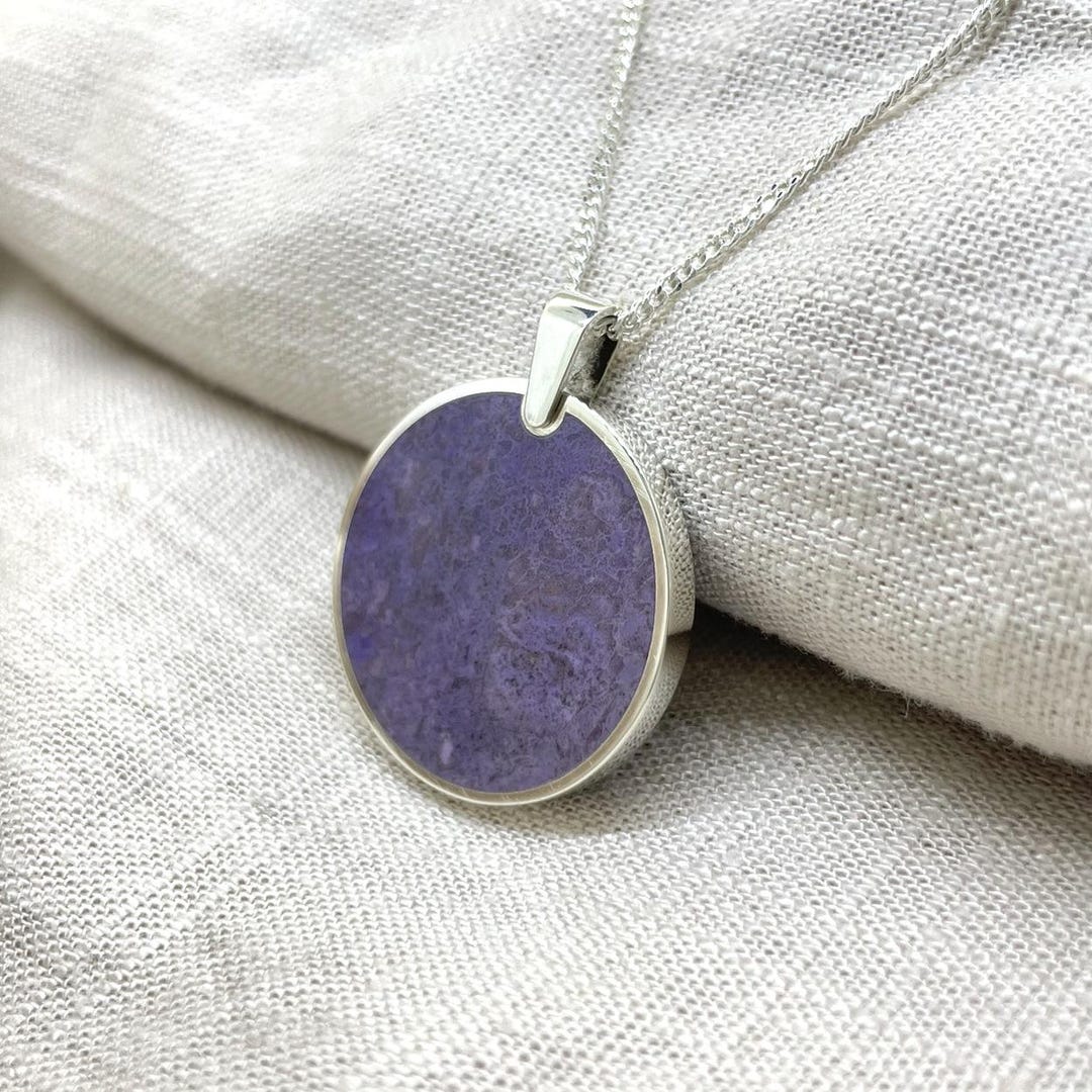Purple Jade Circle Pendant - Etsy