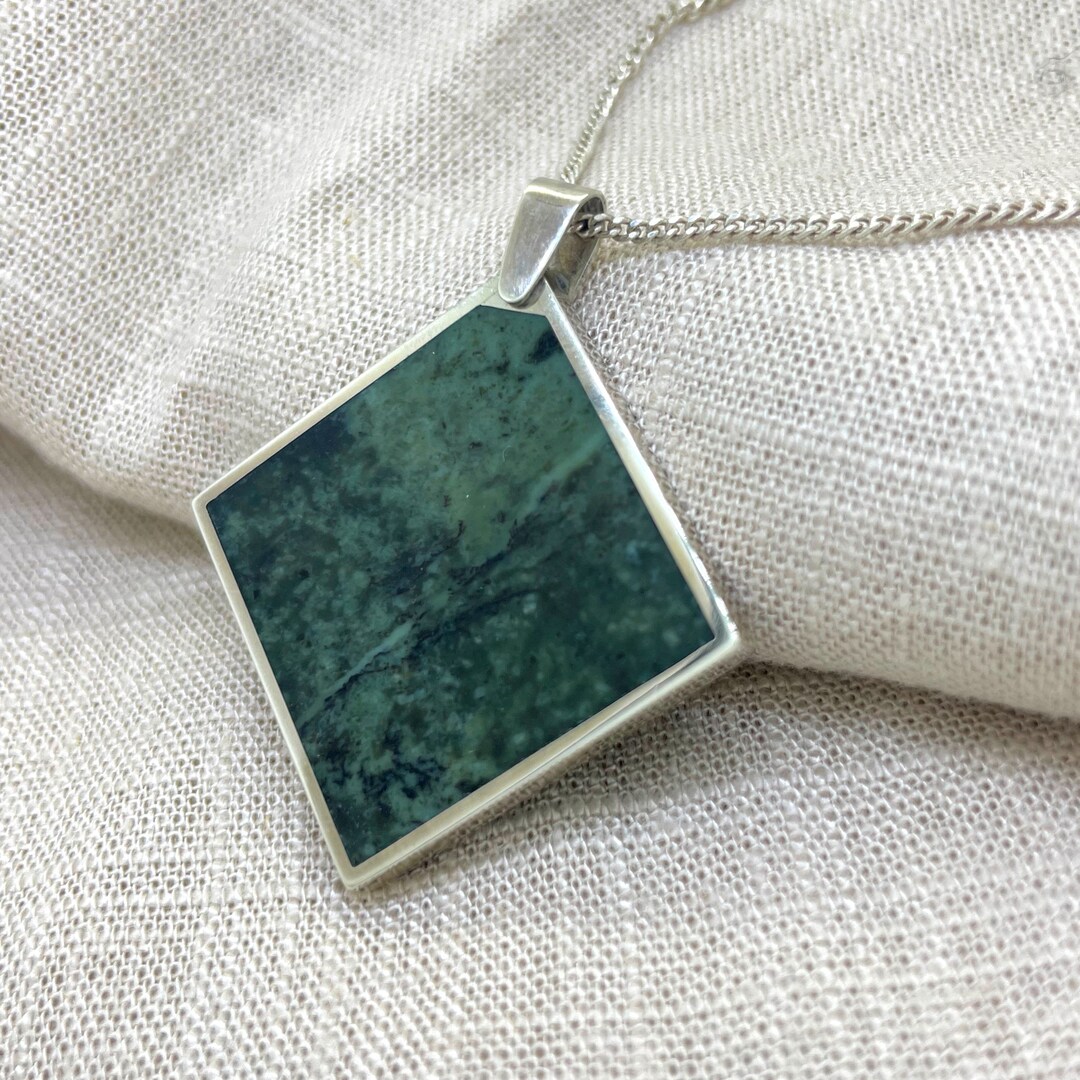 Australian Jade Square Pendant - Etsy