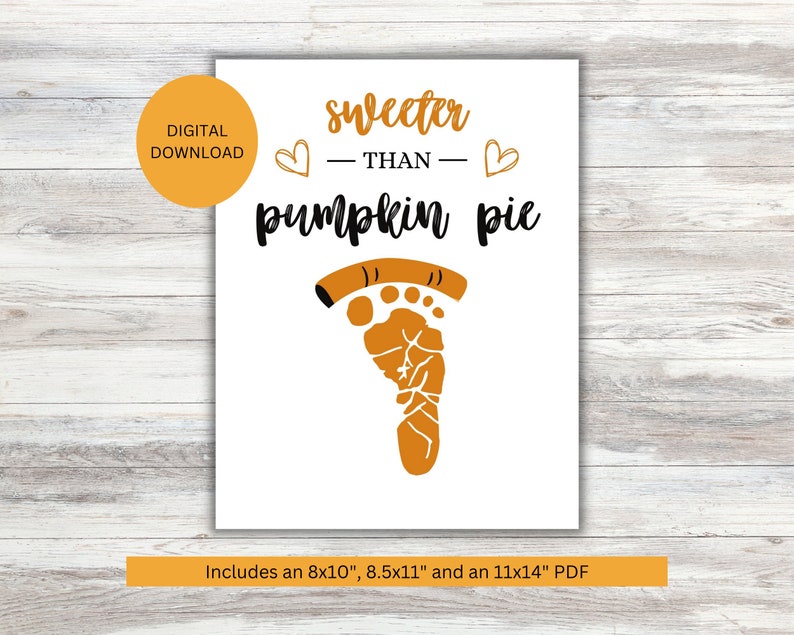 Sweeter Than Pumpkin Pie Footprint Craft Halloween - Etsy