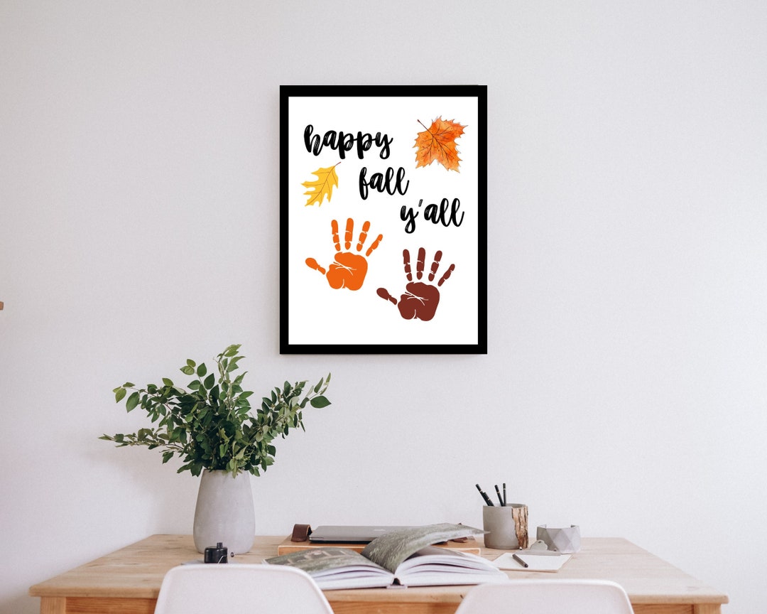 Happy Fall Y'all Handprint Craft, Kids Craft, Fall, Halloween, Autumn ...