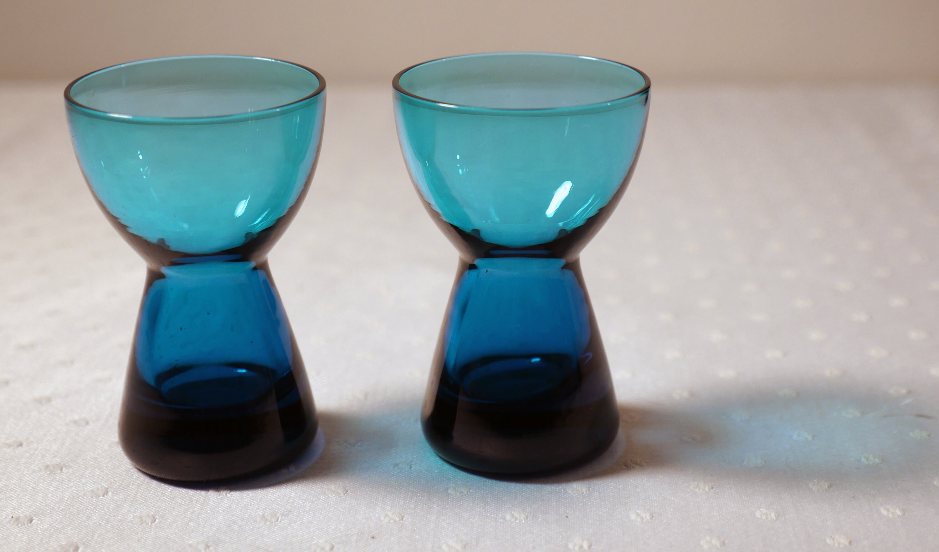 MCM Turquoise Vintage Morgantown Glass Barton Pattern Candle Holders ...