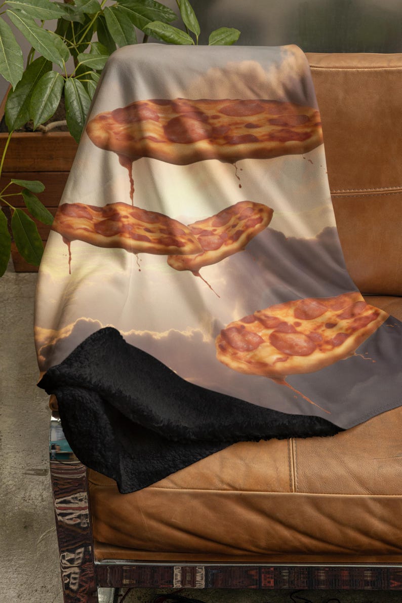 Flying Pepperoni Pizza Throw Blanket | Cozy Funny and Perfect for Pizza ...
