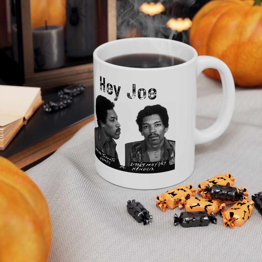 Jimi Hendrix Mugshot Mug | Hey Joe | Coffee Cup, Iconic Rock Legend ...