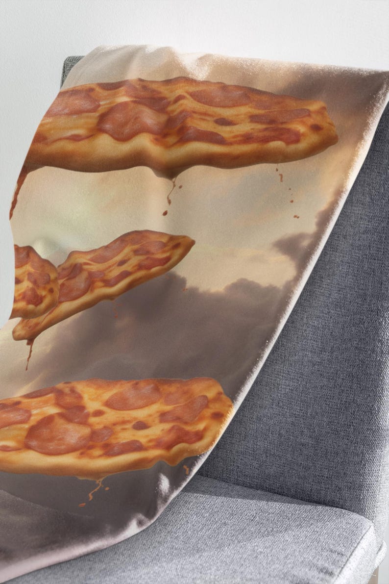 Flying Pepperoni Pizza Throw Blanket | Cozy Funny and Perfect for Pizza ...