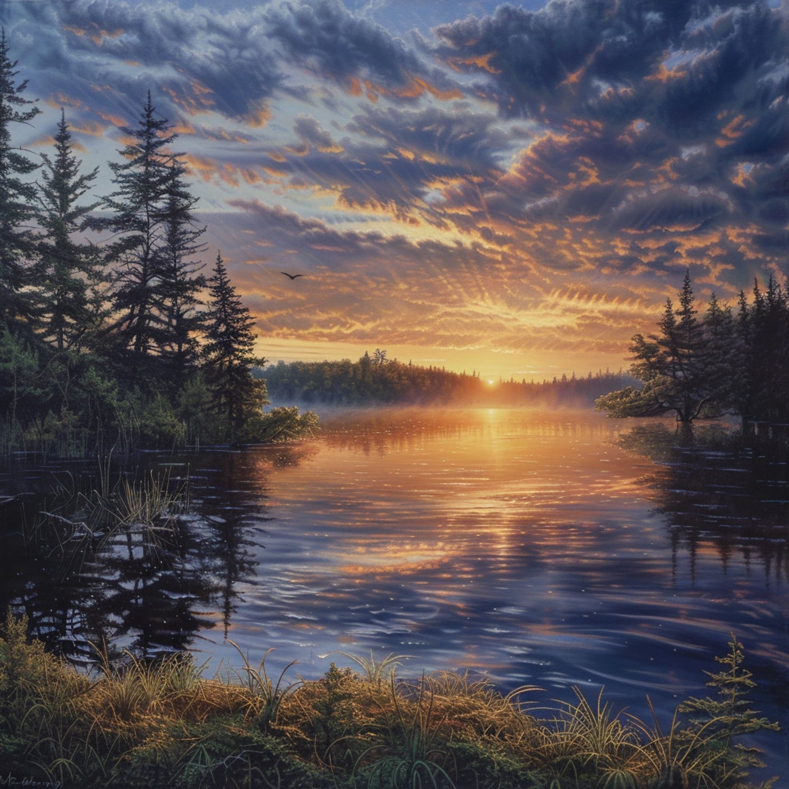 Lake Sunrise Background Lake Sunrise Wallpaper Lake Sunrise Scrapbook ...