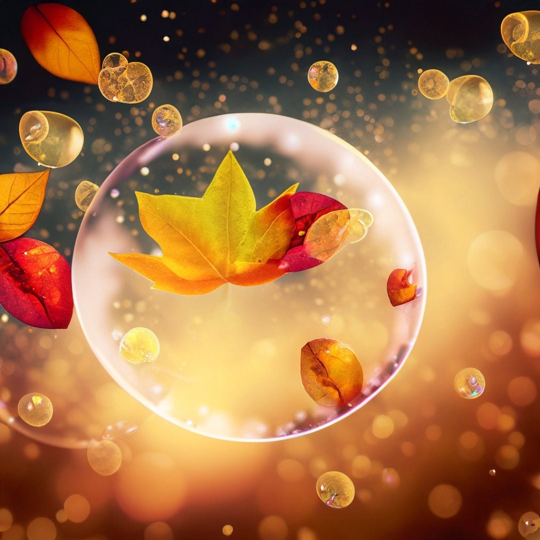 Leaf Clipart Fall Leaf Bubble Clipart Leaf Clipart for - Etsy