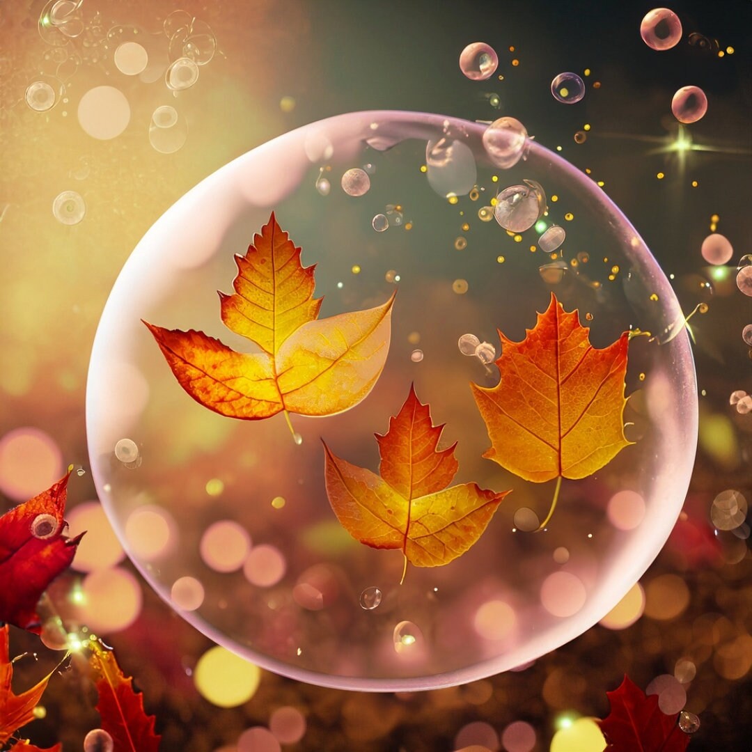 Leaf Clipart Fall Leaf Bubble Clipart Leaf Clipart for - Etsy