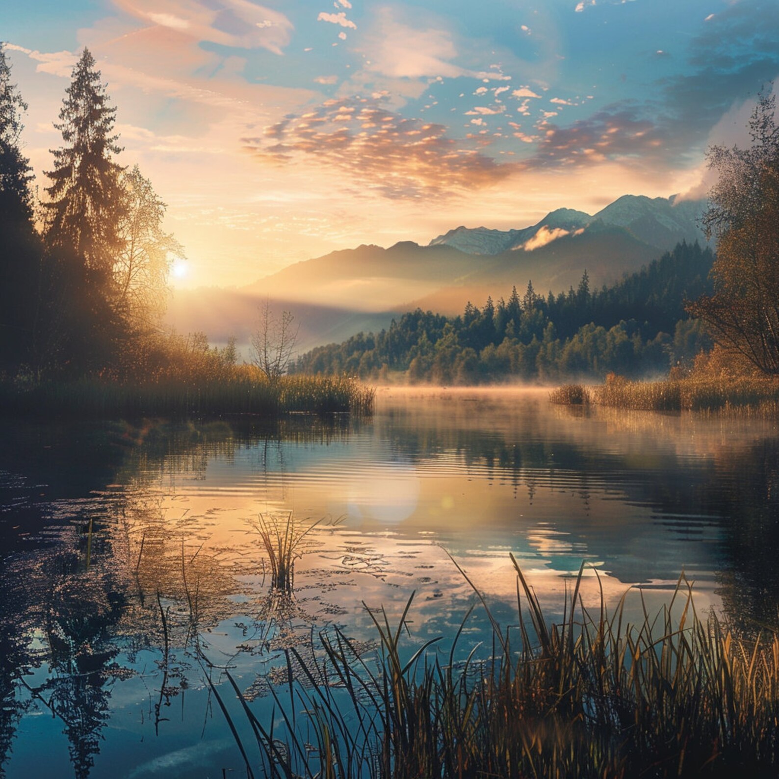 Lake Sunrise Background Lake Sunrise Wallpaper Lake Sunrise Scrapbook ...