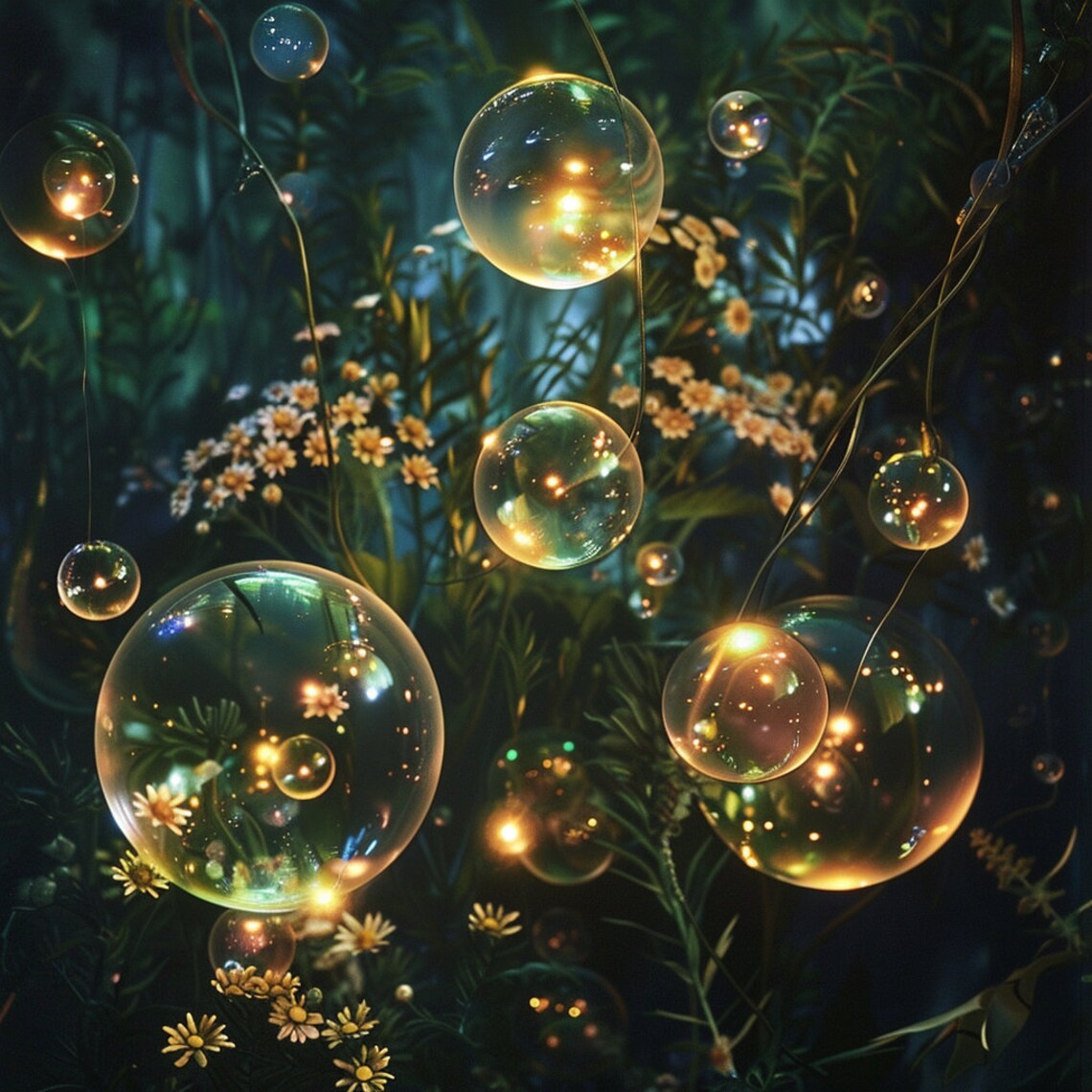 Garden Bubbles Glowing Garden Bubbles Background Bubbles Garden Bubbles ...