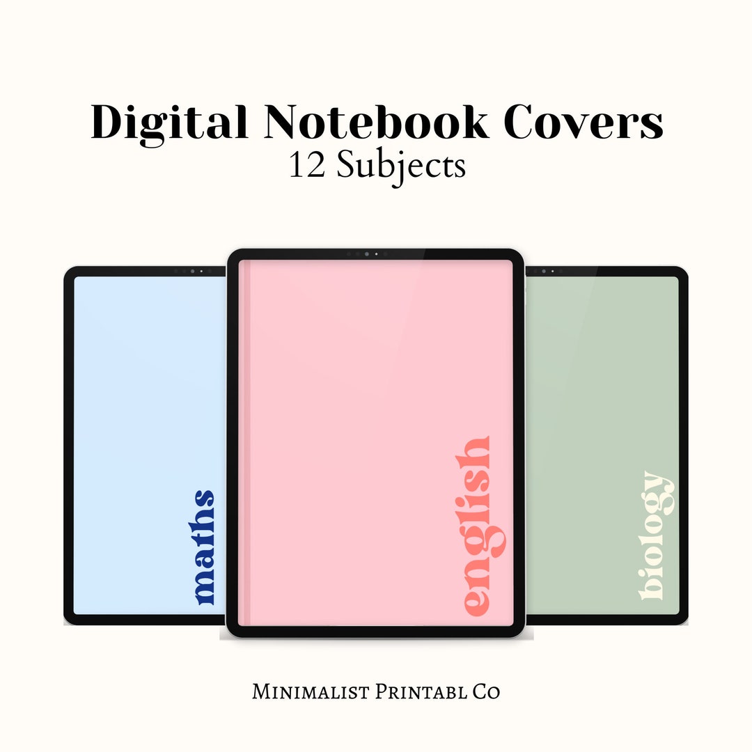 12 Editable Digital Notebook Subject Covers Goodnotes Covers Notability ...