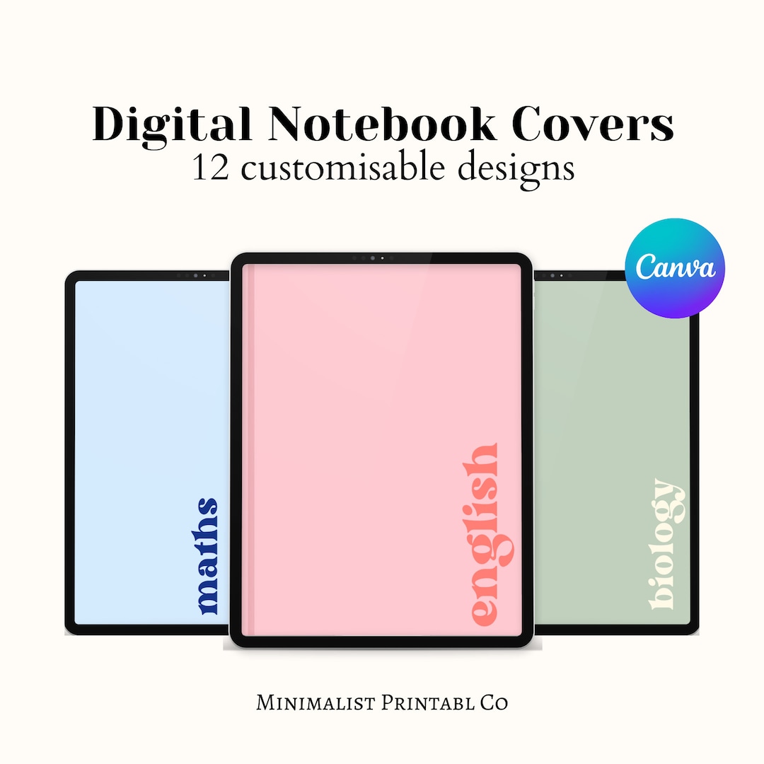 Customisable Goodnotes Subject Notebook Cover | Aesthetic iPad Template ...