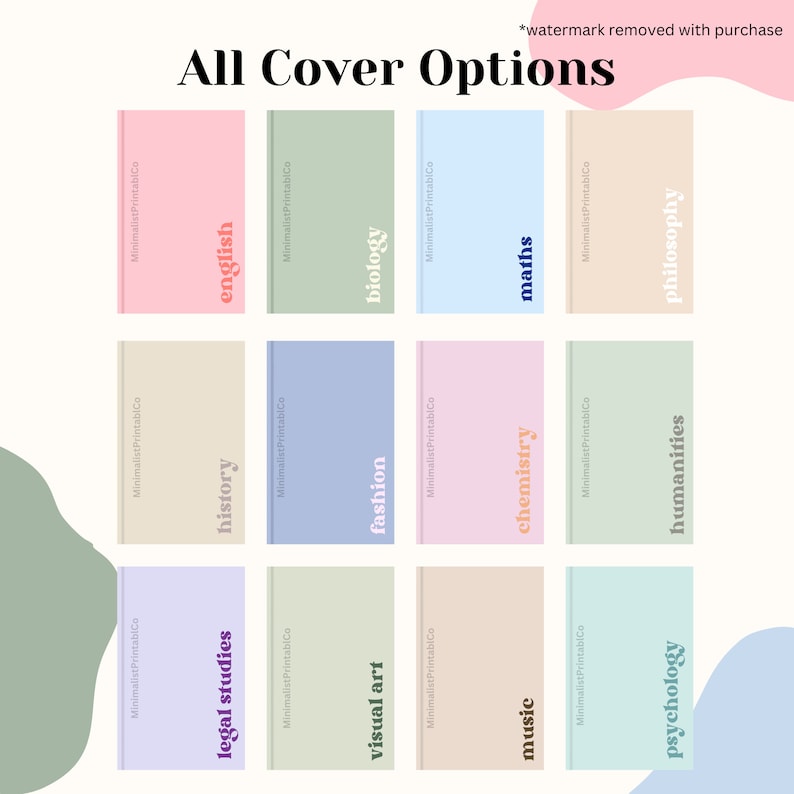 Customisable Goodnotes Subject Notebook Cover | Aesthetic iPad Template ...