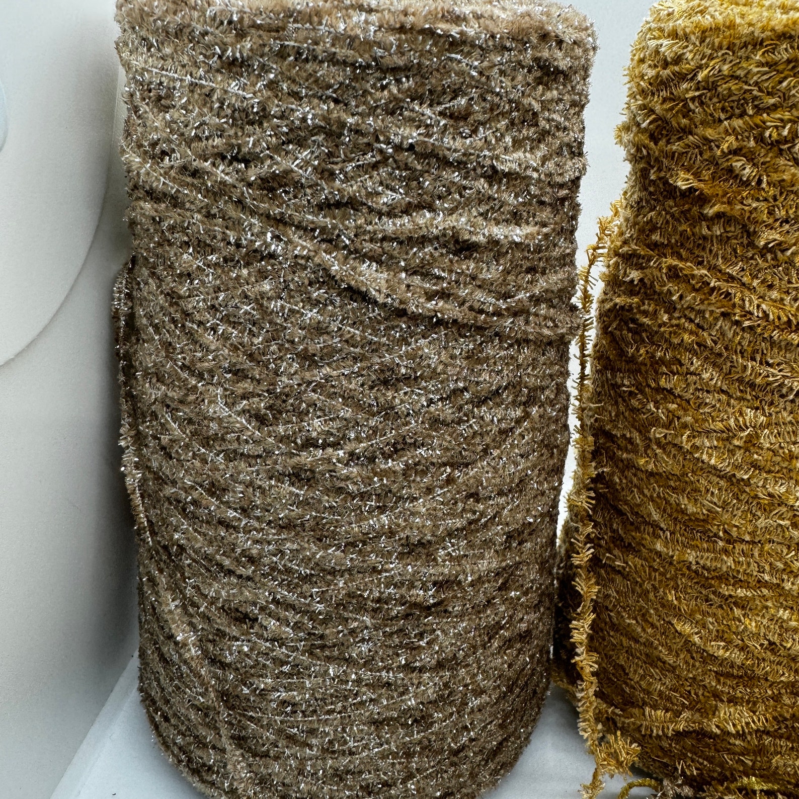 Four Different Kinds of Novelty Yarn With Shiny Fringes, Individual ...