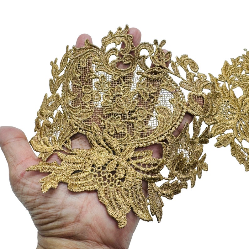 Metallic Gold Design Patch, Motifs With Embroidery, Sewing Accessory ...